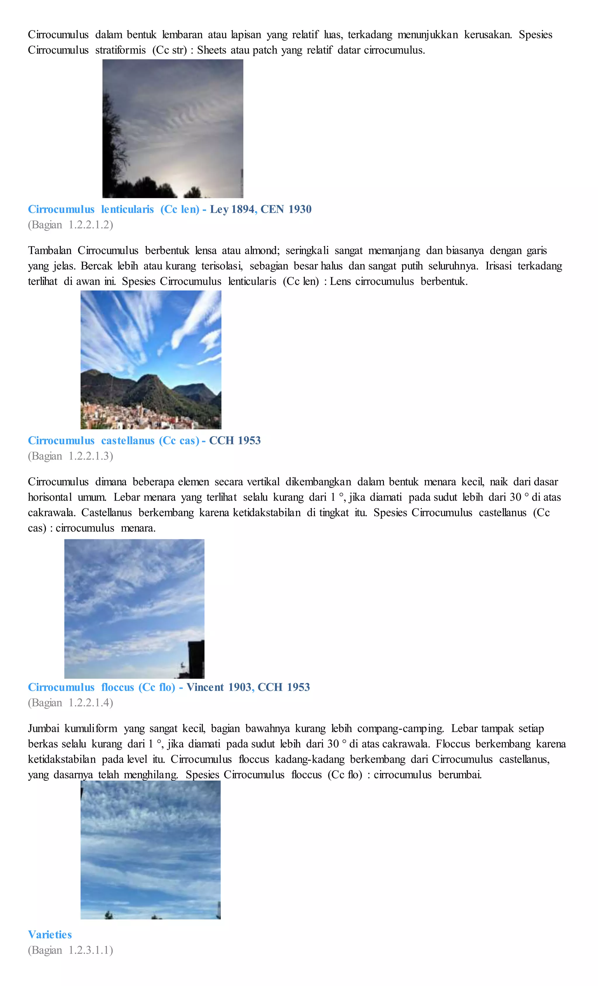 Jenis jenis awan lengkap | DOCX