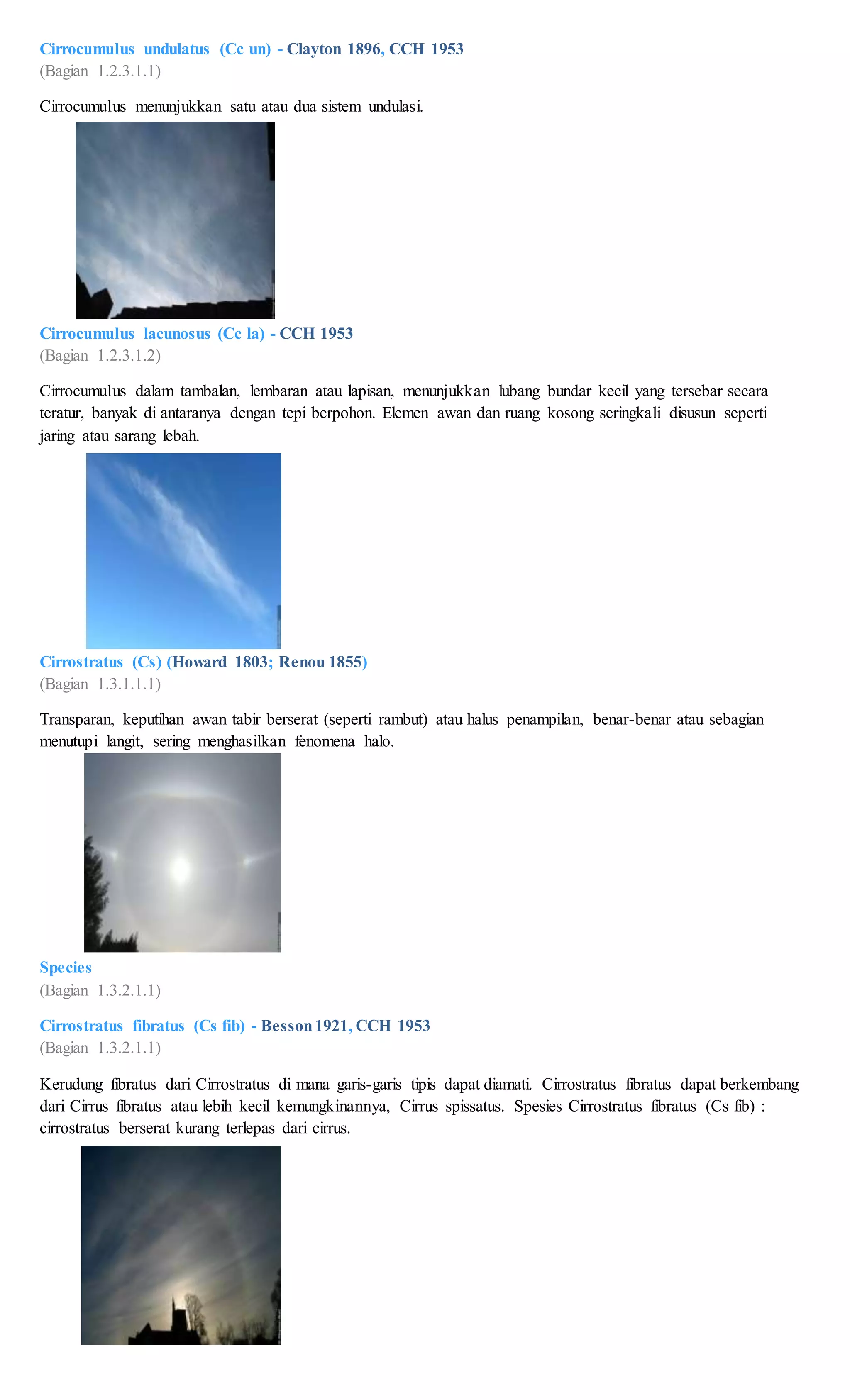 Jenis jenis awan lengkap | DOCX