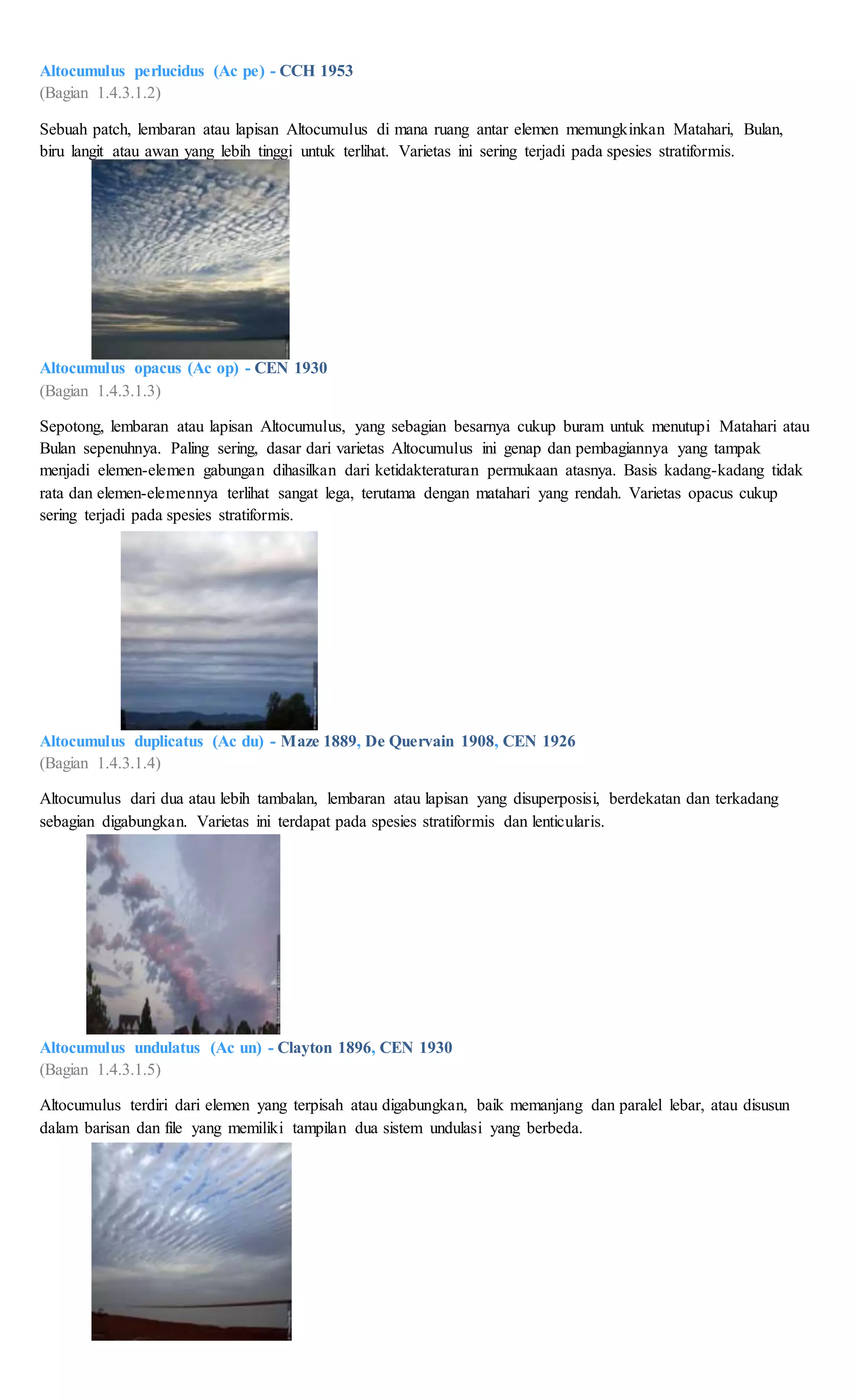 Jenis jenis awan lengkap | DOCX