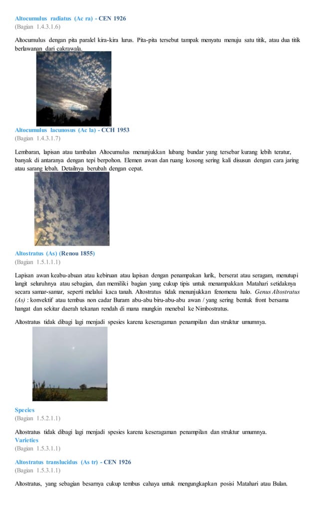 Jenis jenis awan lengkap | DOCX