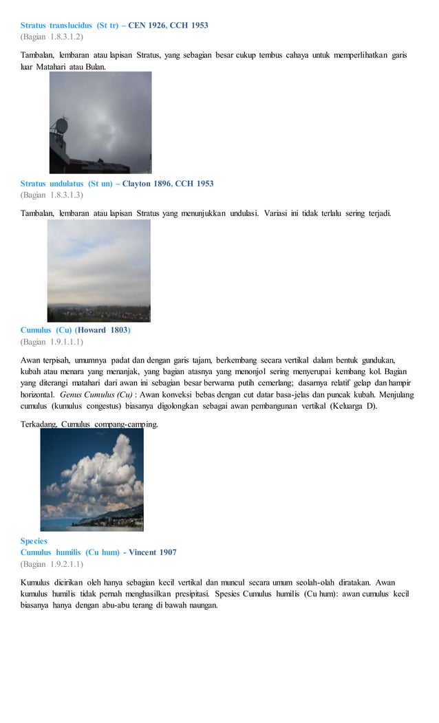 Jenis jenis awan lengkap | DOCX