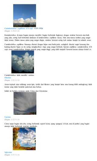 Jenis jenis awan lengkap | DOCX