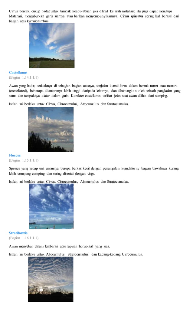 Jenis jenis awan lengkap | DOCX