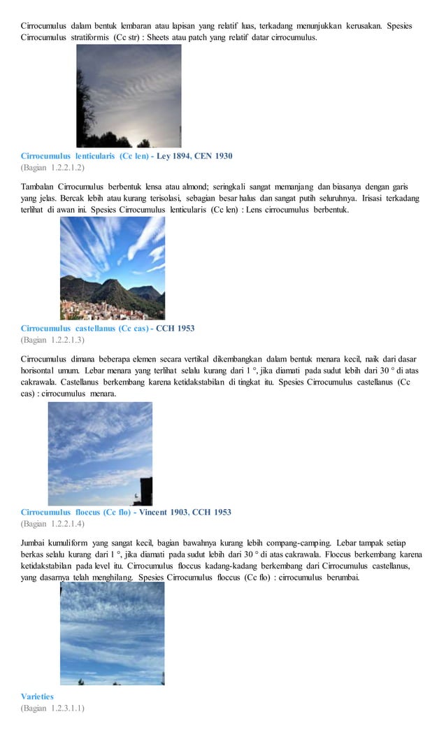Jenis jenis awan lengkap | DOCX