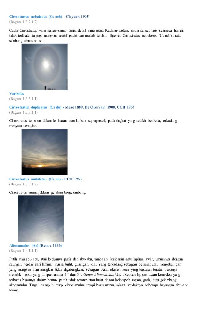 Jenis jenis awan lengkap | DOCX