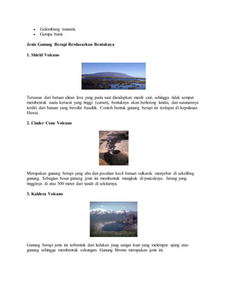 Jenis jenis gunung berapi | DOCX