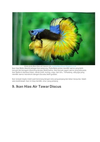 Jenis jenis ikan hias air tawar | PDF