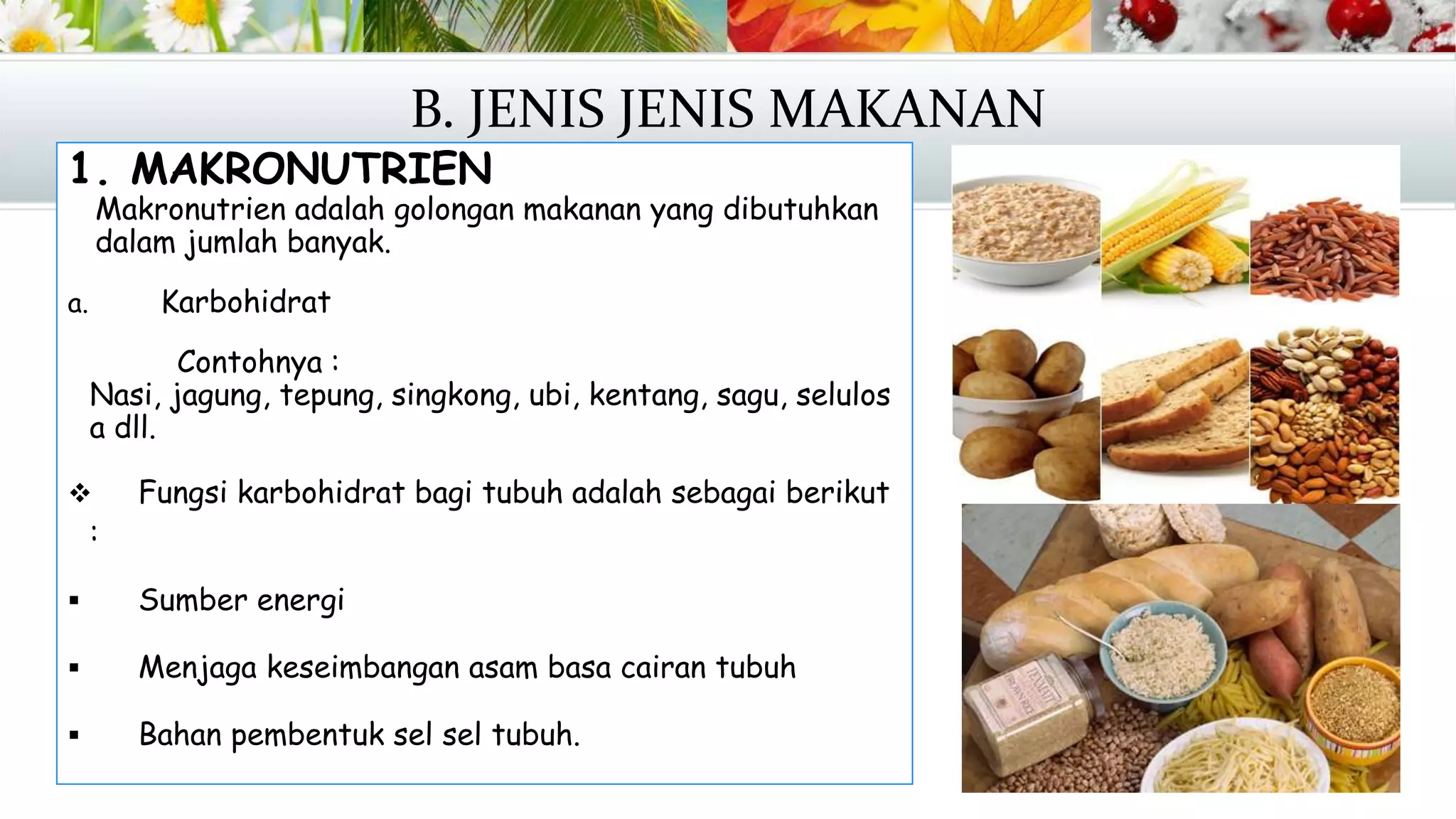 Jenis Jenis Makanan Makronutrien dan Mikronutrien | PPTX