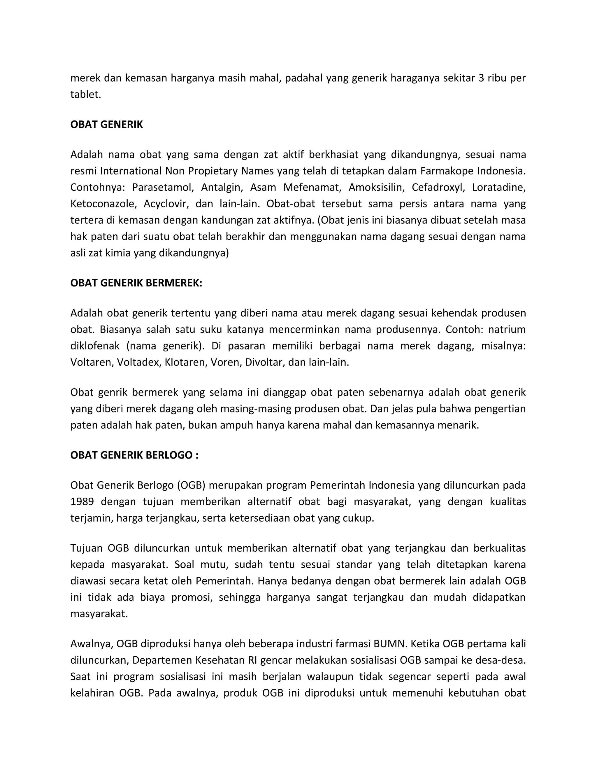 Jenis jenis obat paten (1) | DOC