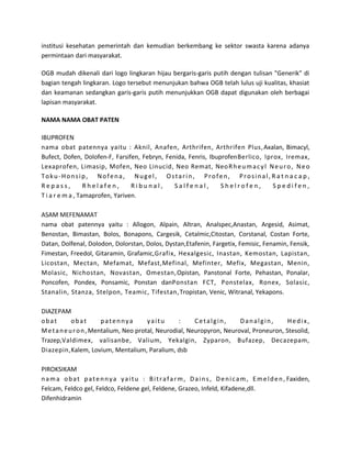 Jenis jenis obat paten (1) | DOC