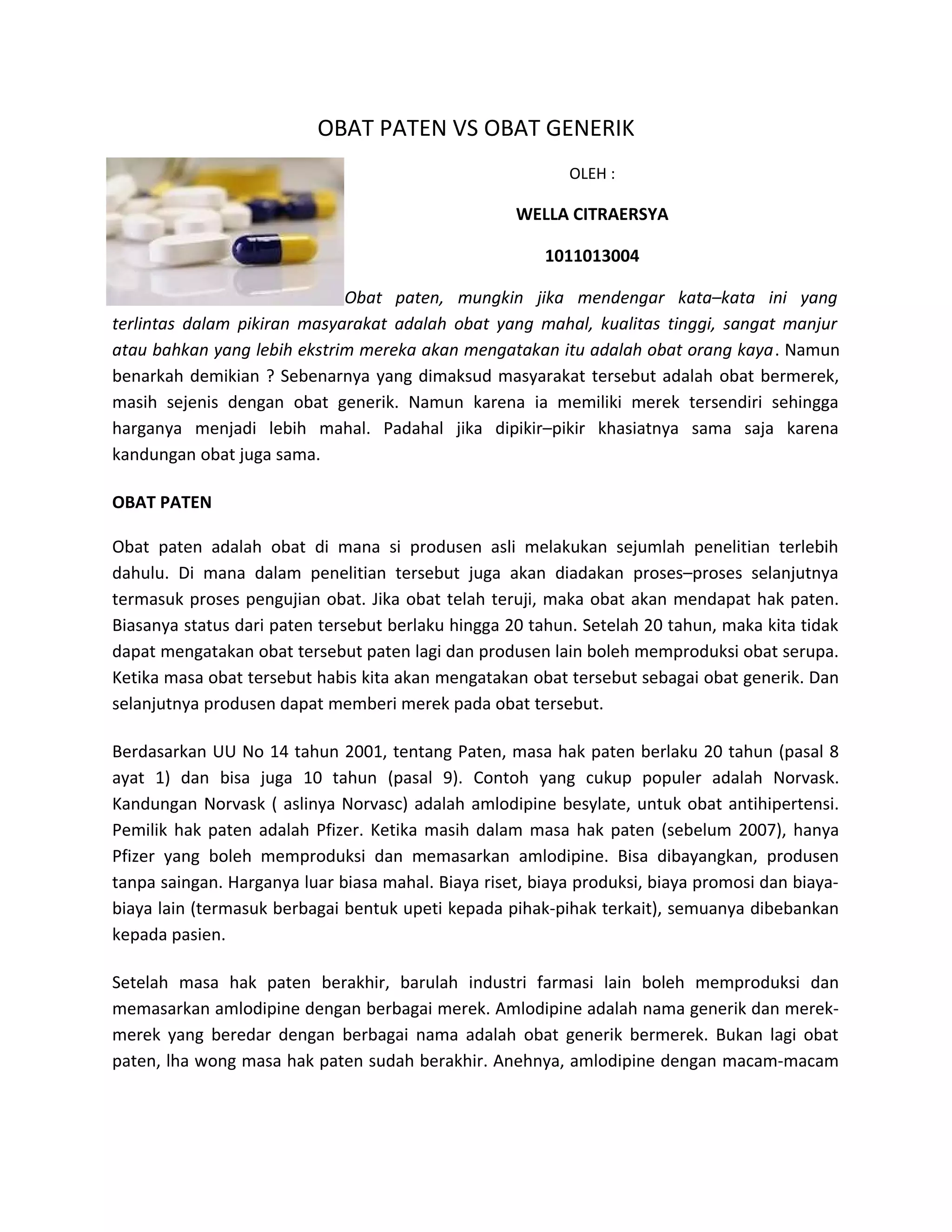 Jenis jenis obat paten (2) | PDF | Free Download