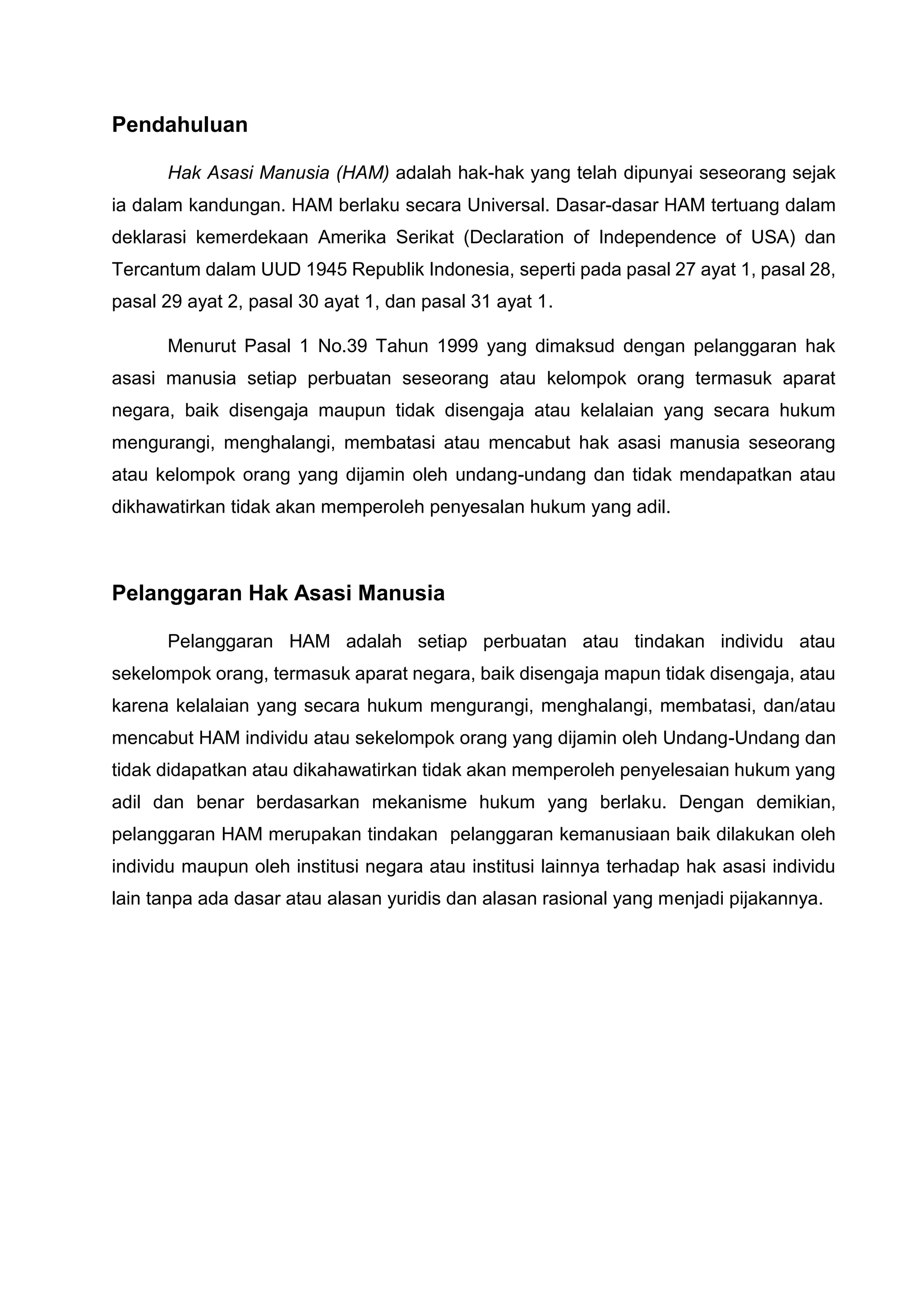 Jenis jenis pelanggaran ham | PDF