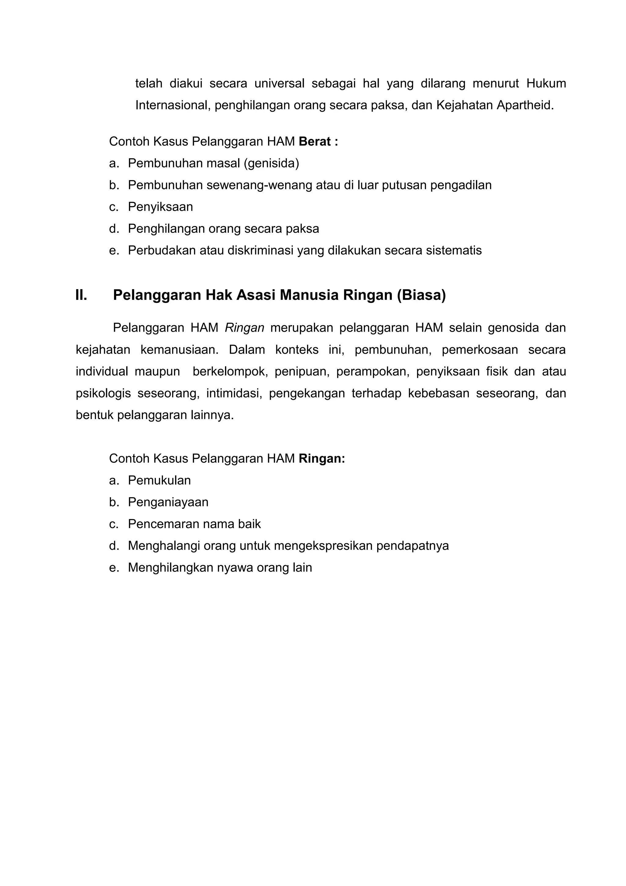 Jenis jenis pelanggaran ham | PDF