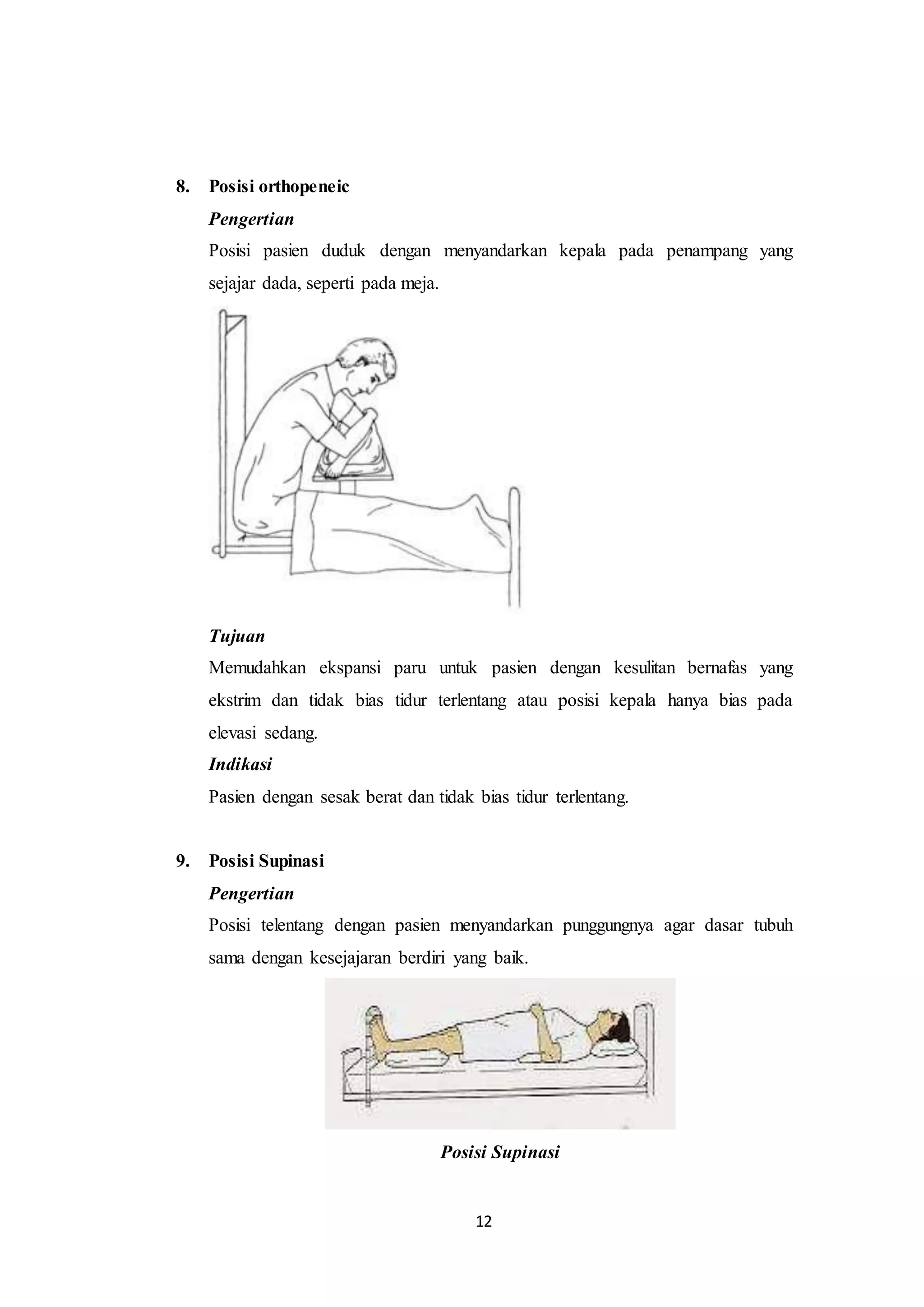 Jenis jenis pemberian posisi tubuh pada pasien | DOCX
