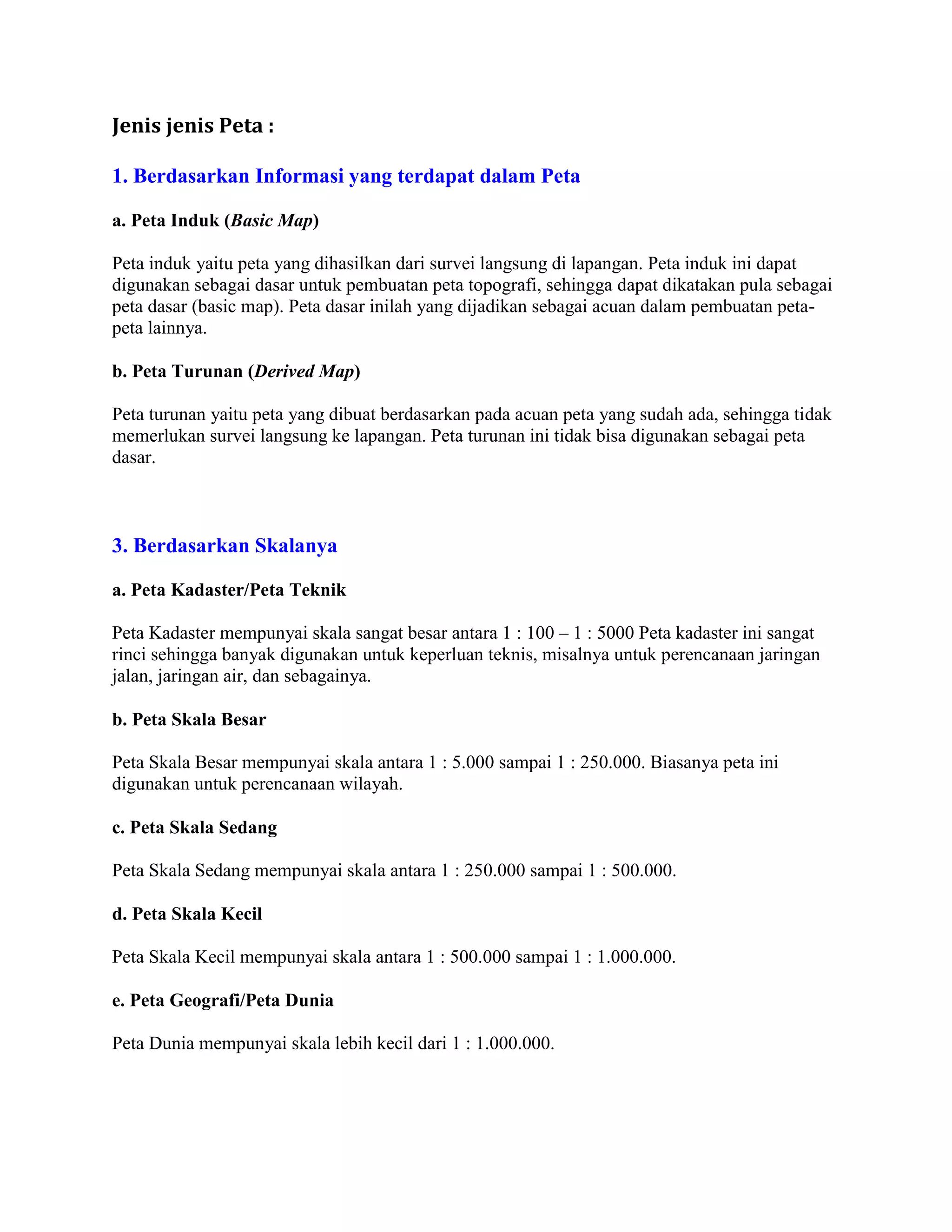 Jenis jenis peta | DOCX