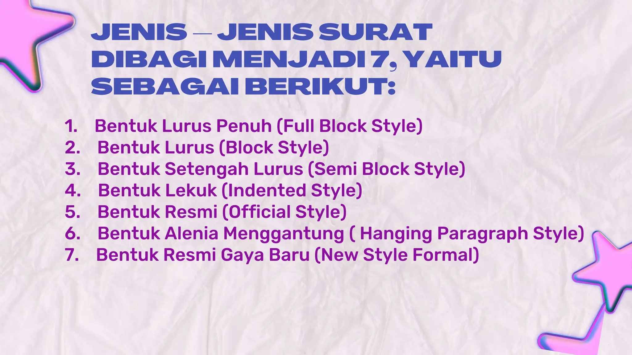 Jenis - Jenis Surat | Macam macam bentuk | PPTX