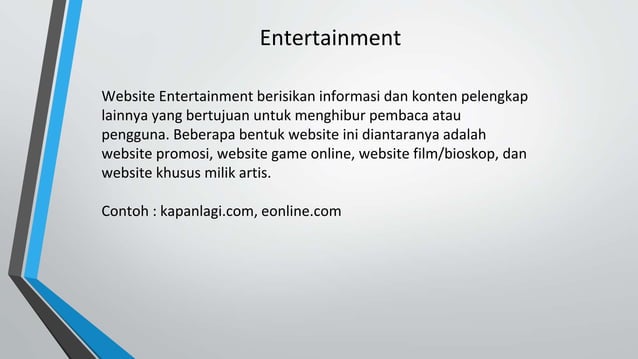 Jenis-Jenis Website Berdasarkan Fungsinya | PPTX