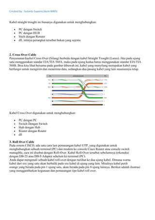 Jenis kabel jaringan dan fungsinya | PDF