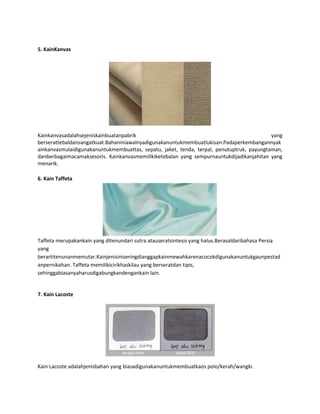 Jenis kain | DOCX