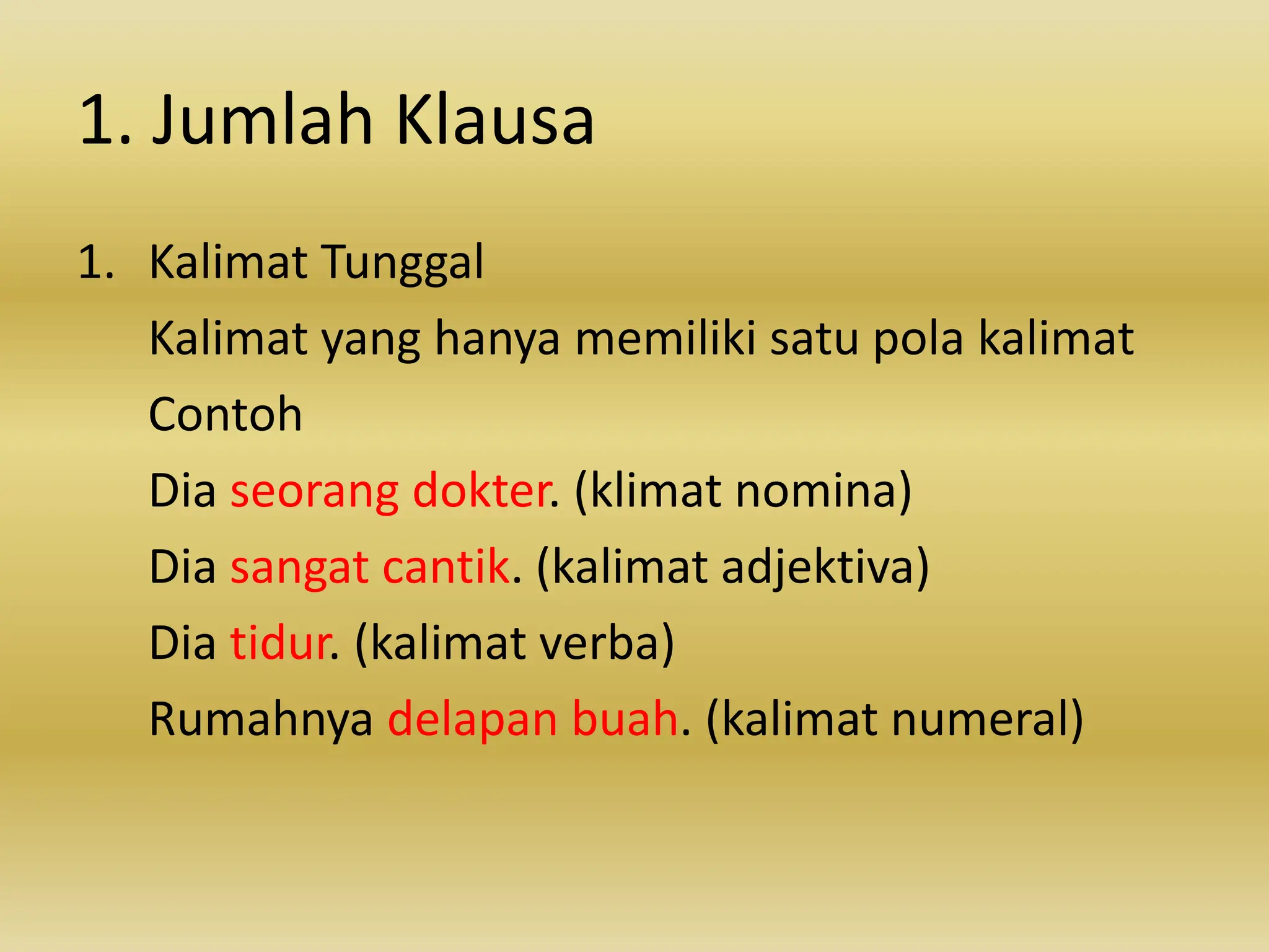 Jenis Kalimat dalam pembejaran Bahasa Indonesia.ppt
