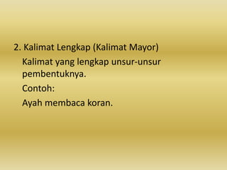 Jenis Kalimat dalam pembejaran Bahasa Indonesia.ppt