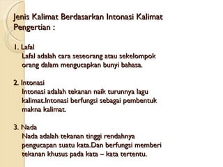 Jenis kalimat berdasarkan intonasi kalimat | PPT