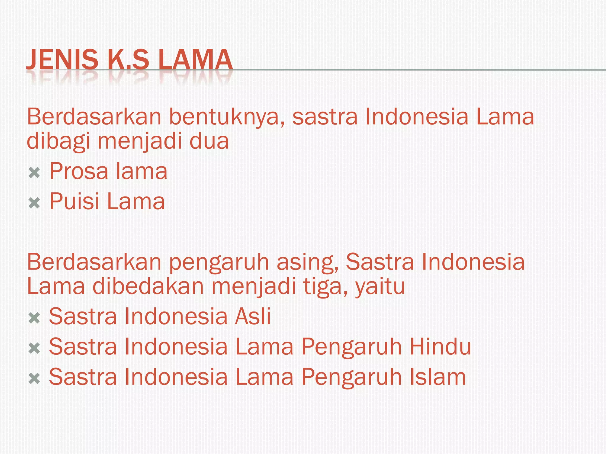 Jenis karya sastra melayu lama | PPTX