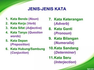 Jenis kata bahasa blm sls | PPT