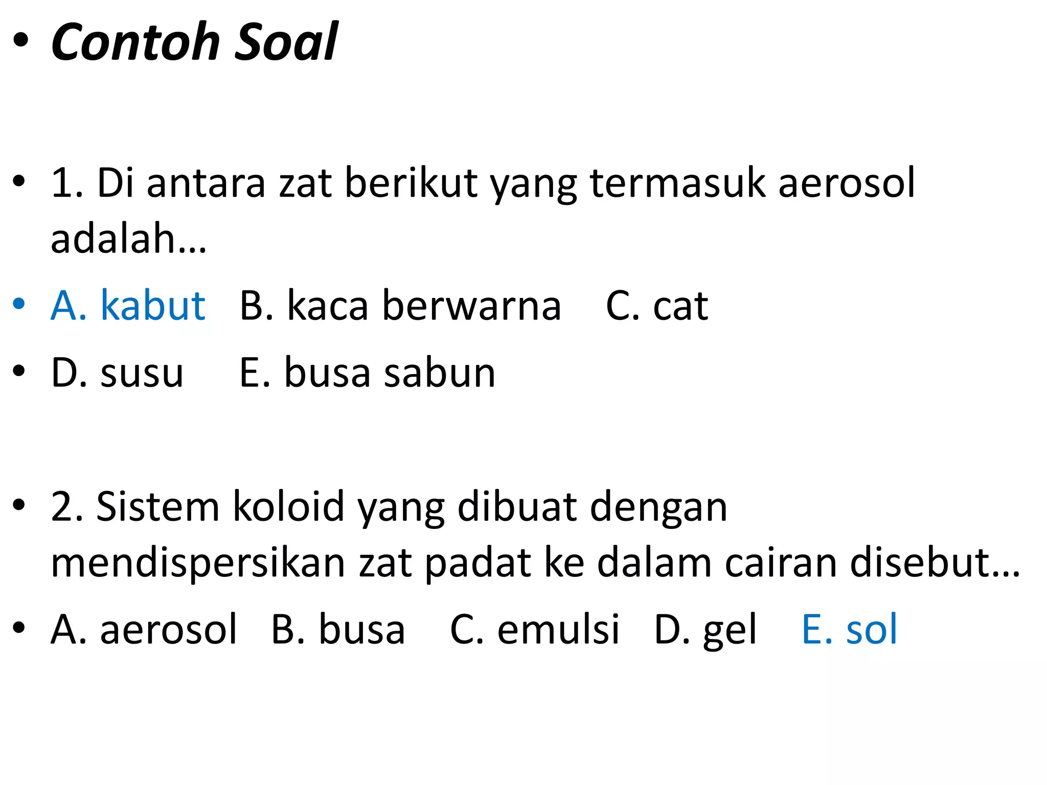 JENIS KOLOID DAN CONTOHNYA | PPTX
