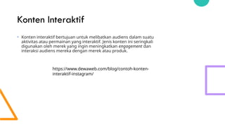 Jenis Konten dan beberapa contohnya untuk kebutuhan digital marketing | PPT