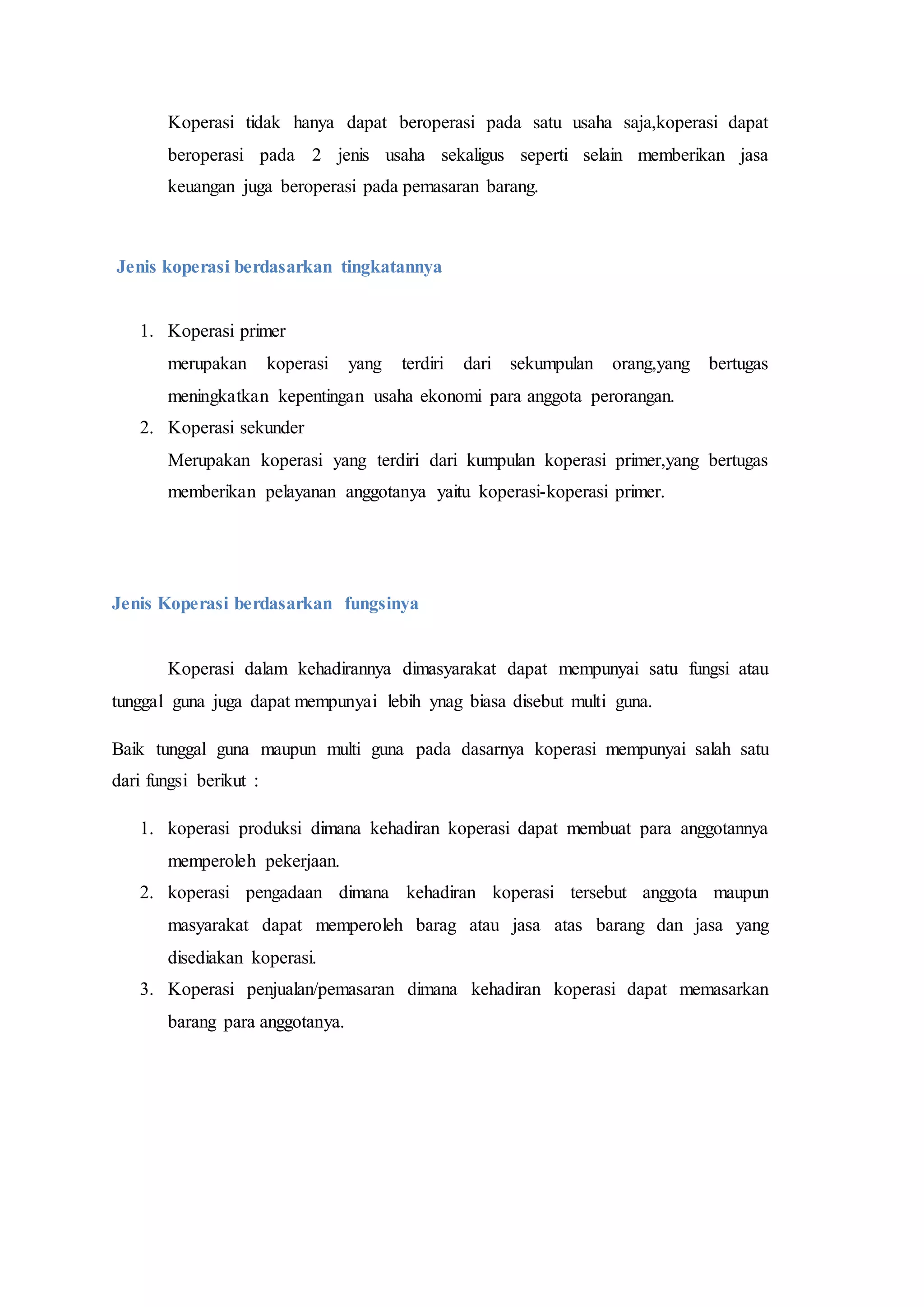Jenis koperasi | PDF