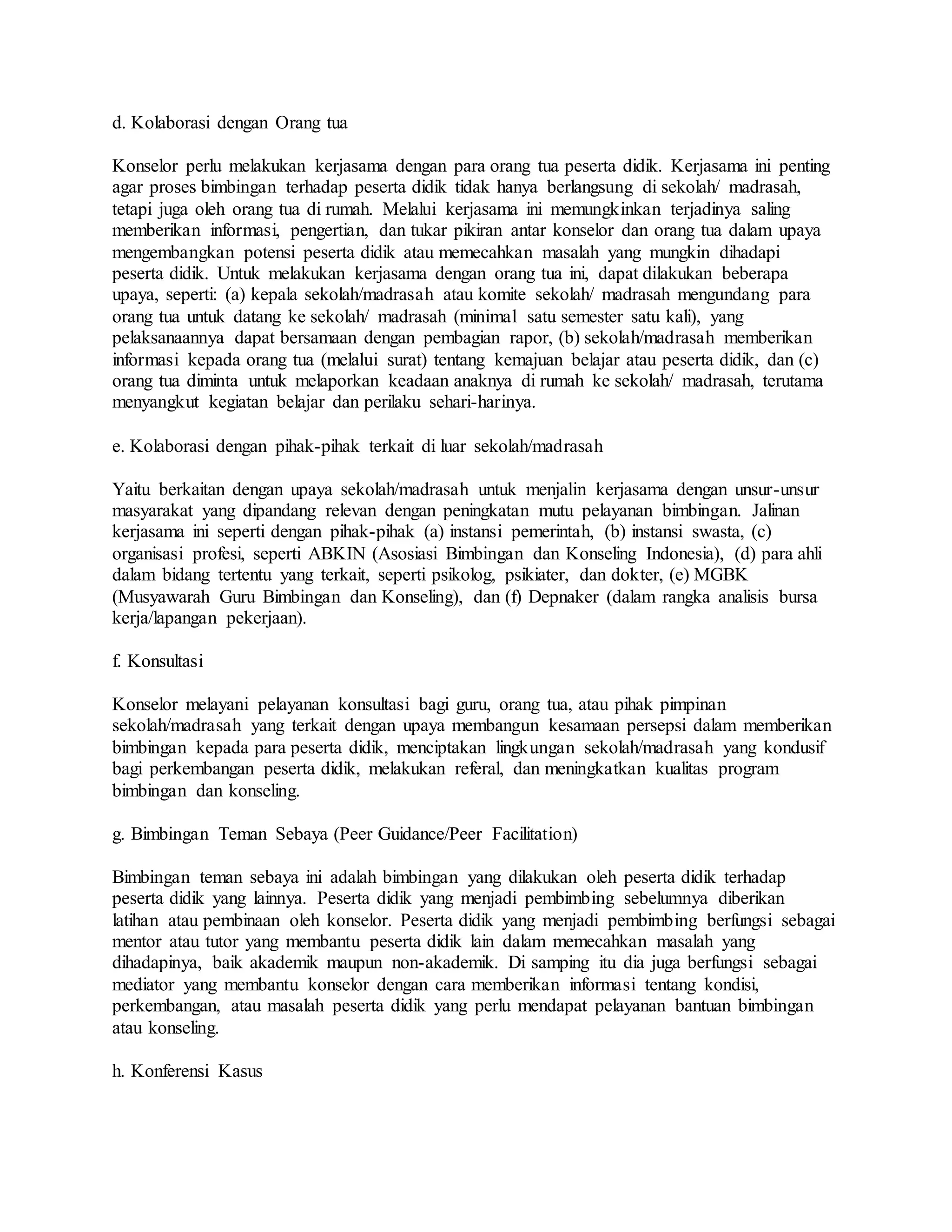 Jenis layanan bk | DOCX