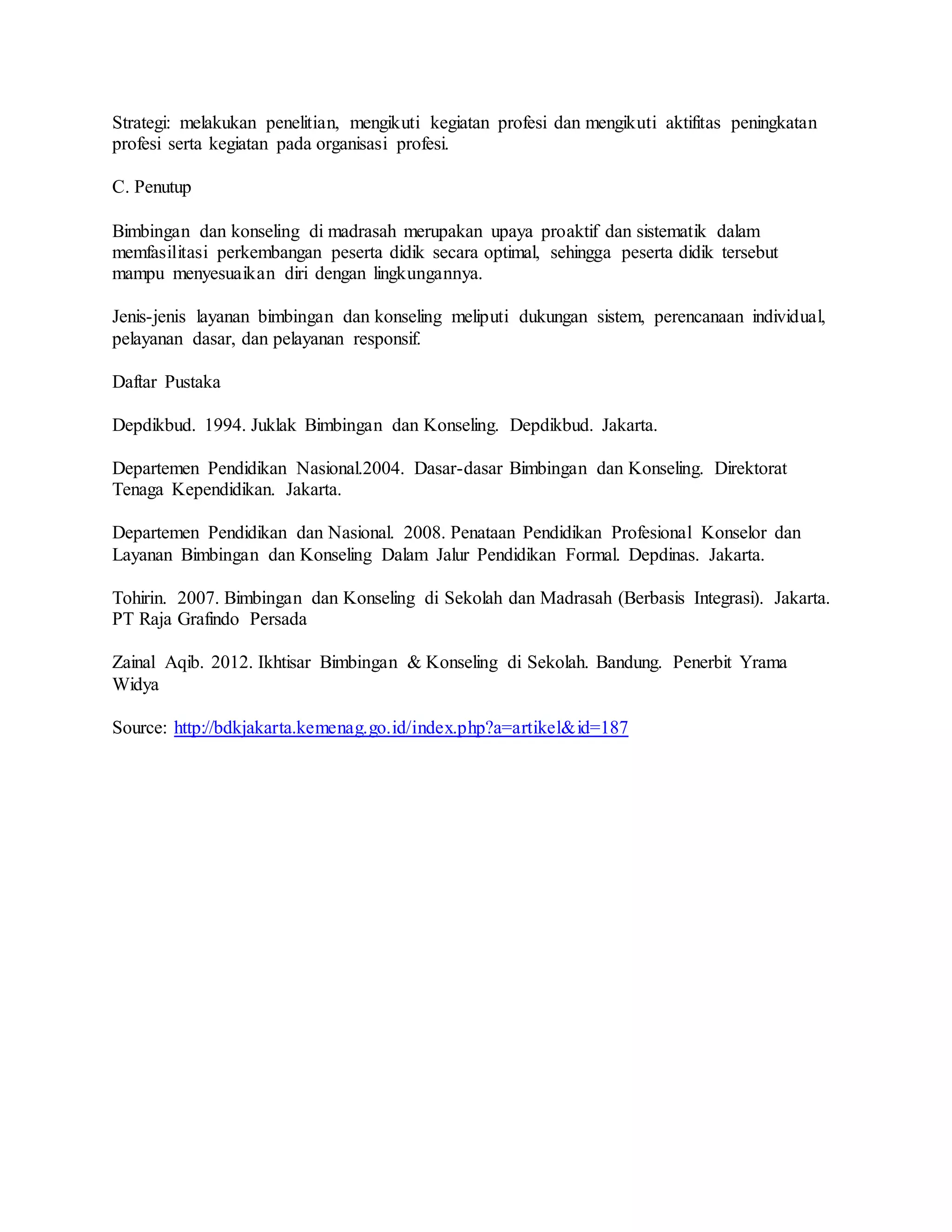 Jenis layanan bk | DOCX