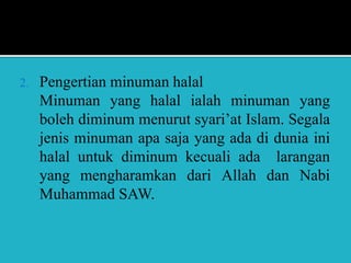 ppt Jenis makanan dan minuman halal | PPT