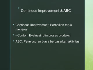 Jenis-jenis Manajemen Biaya (konsep biaya) | PPT