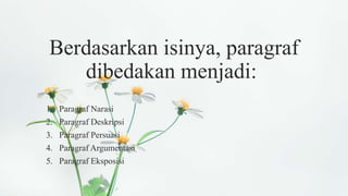 Jenis - jenis paragraf berdasarkan isinya | PPT
