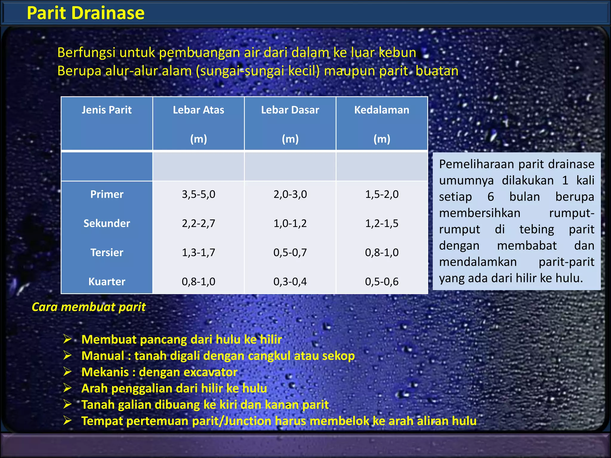 Jenis parit on construction | PPTX
