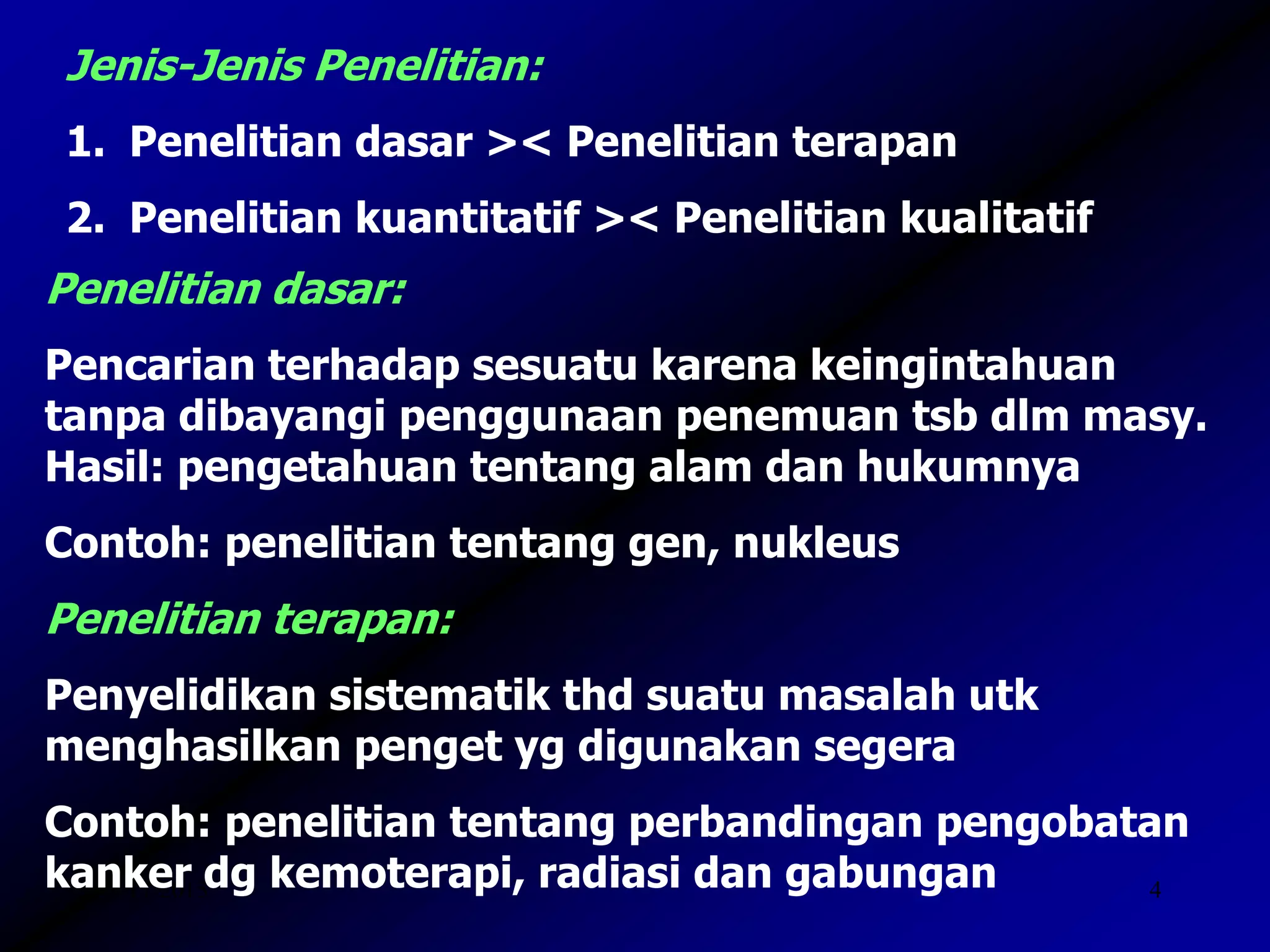 Jenis penelitian | PPT