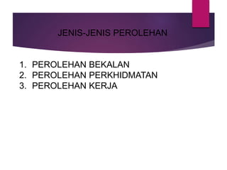 JENIS PEROLEHAN DAN TATACARA.ppt