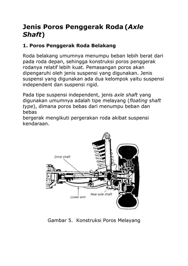 Jenis poros penggerak roda | PDF