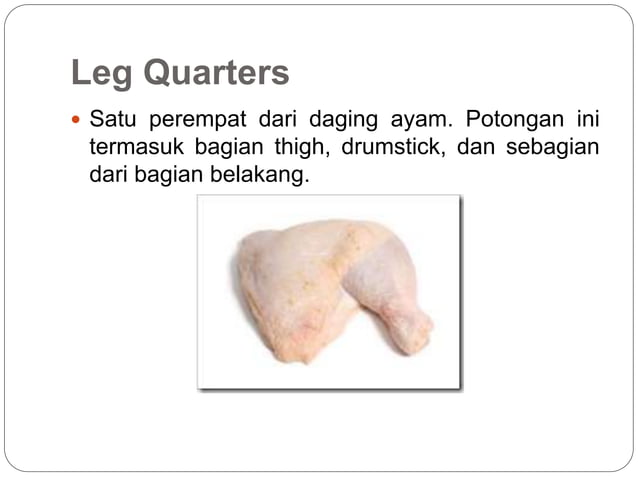 Jenis potongan ayam