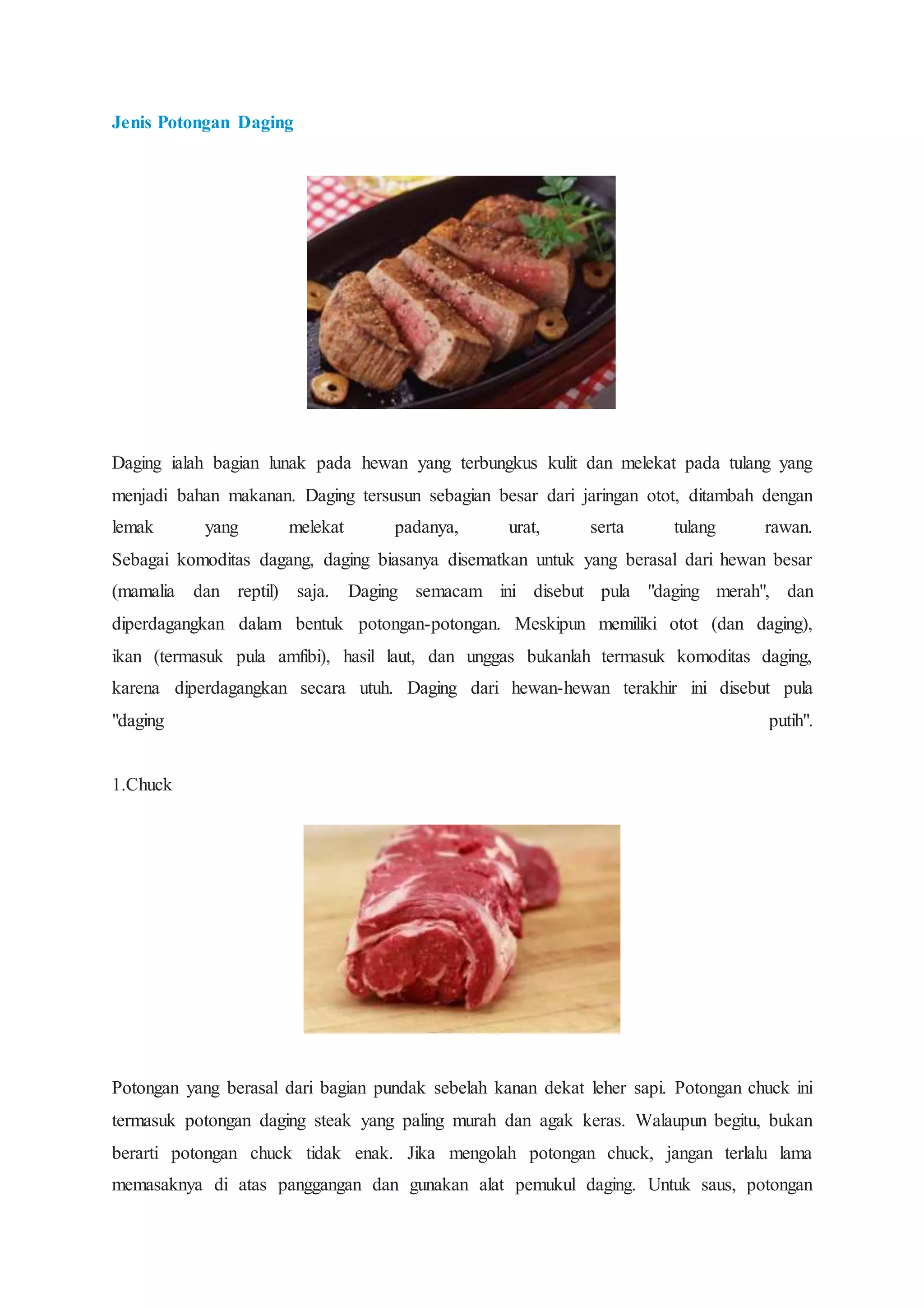Jenis potongan daging | DOCX