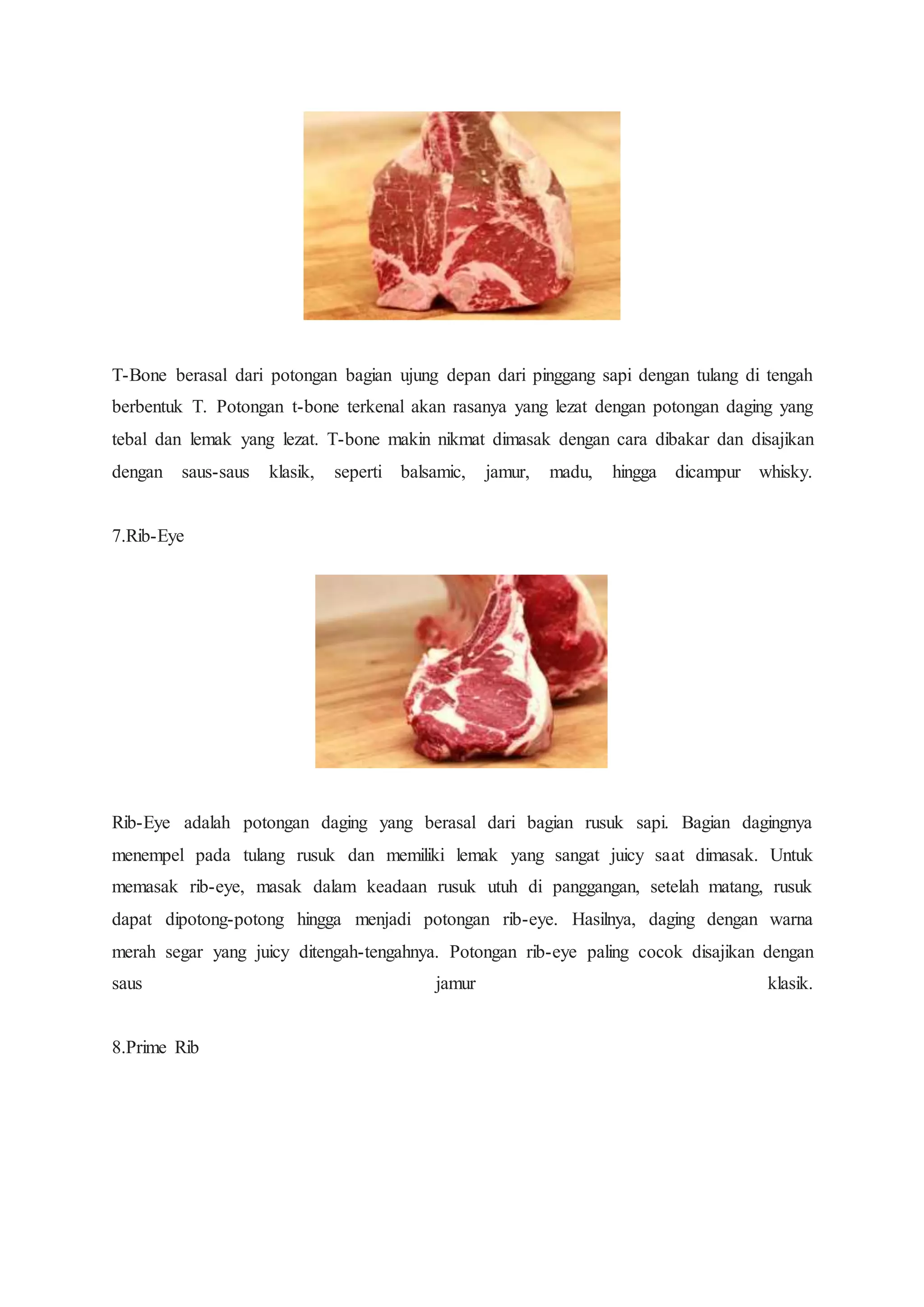 Jenis potongan daging | DOCX