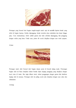 Jenis potongan daging | DOCX