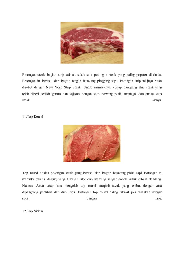 Jenis potongan daging | DOCX