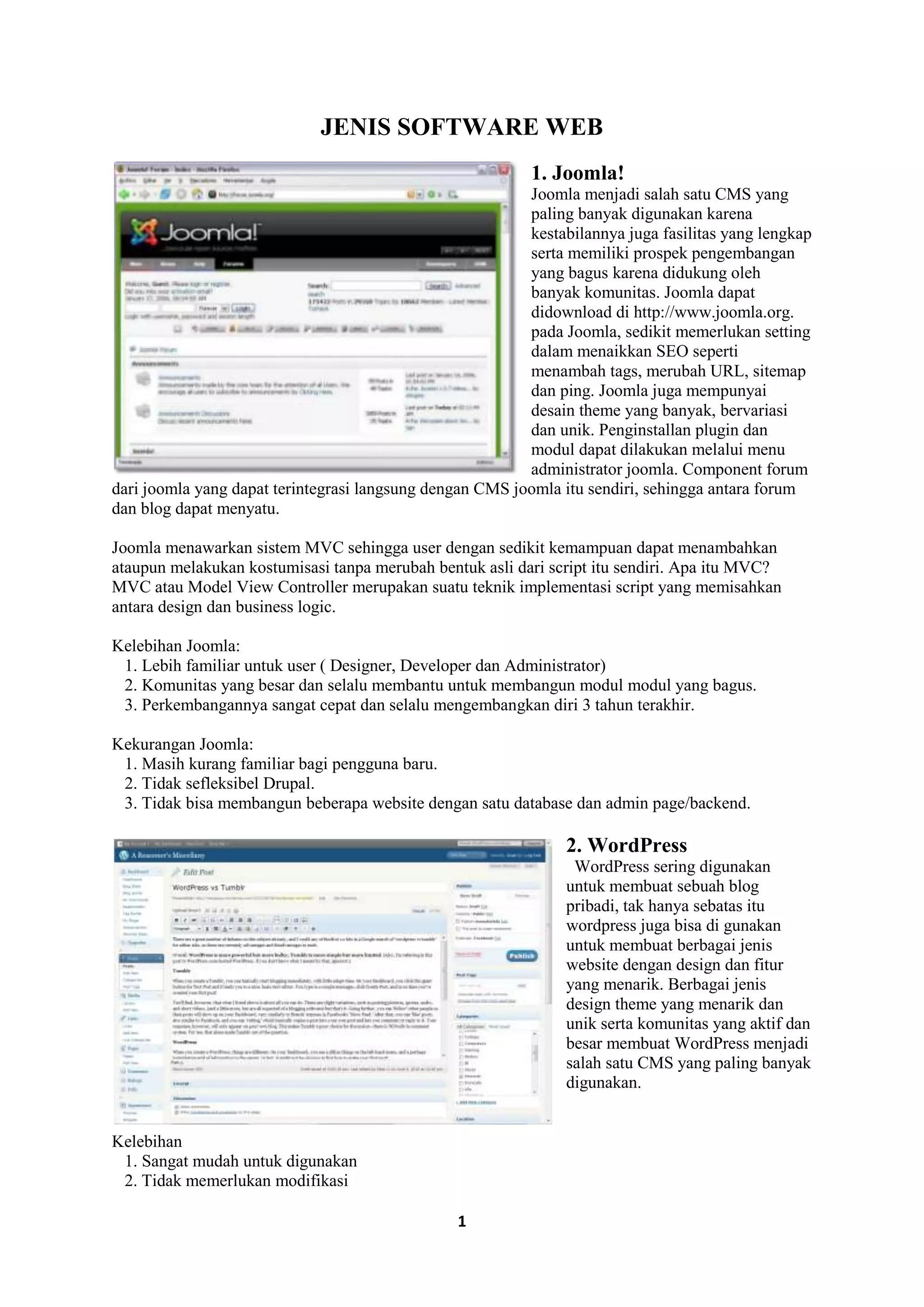 Jenis Software Database | DOCX