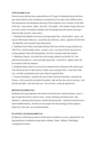 Jenis tanaman rambutan | DOCX