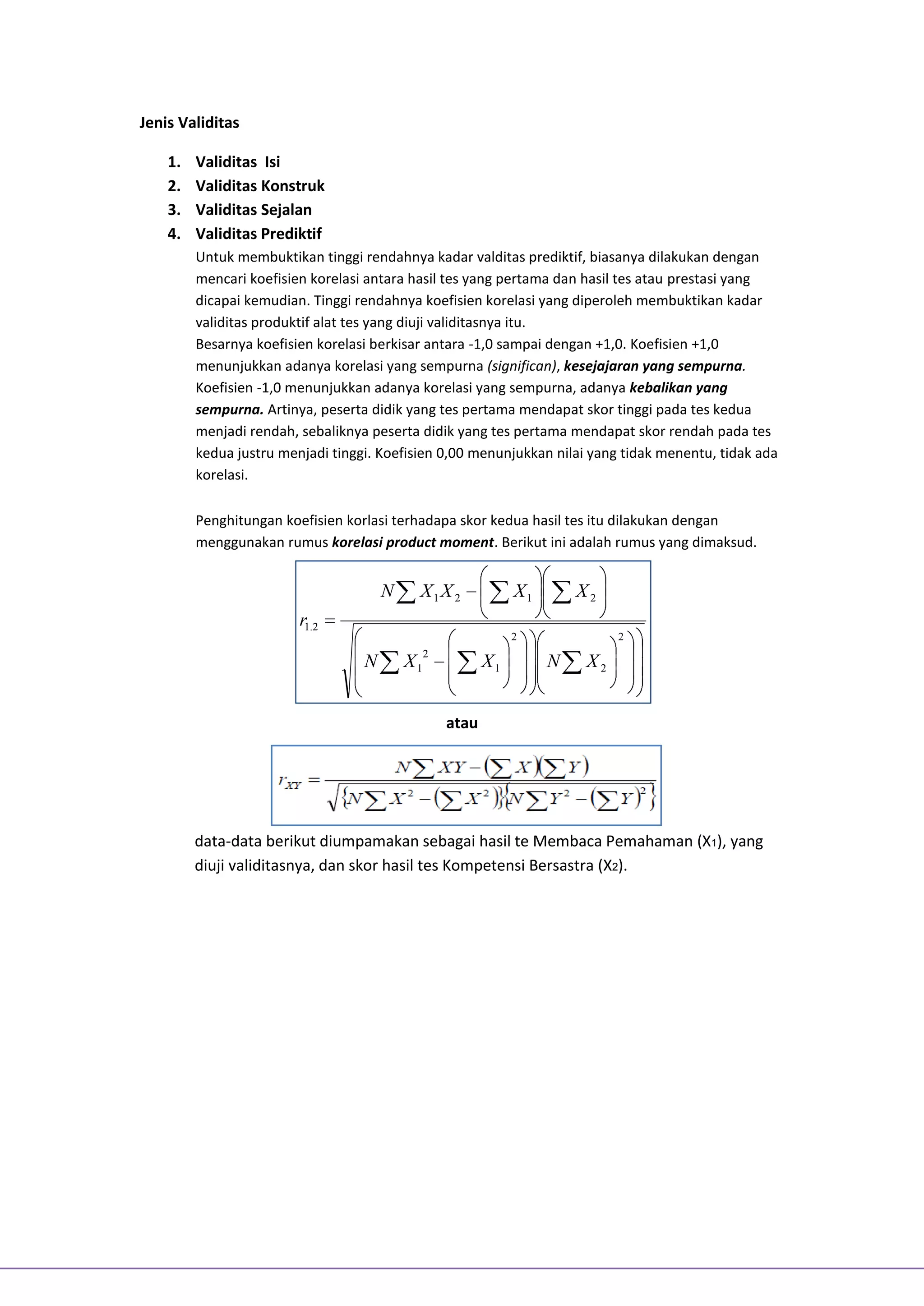 Jenis validitas | DOCX