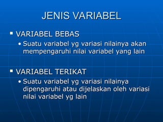 VARIABEL JENIS DAN PENGUKURANNYA DALAM STATISTIKA | PPT