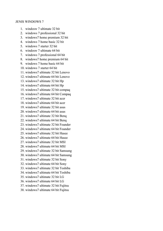 Jenis windows 7 | PDF